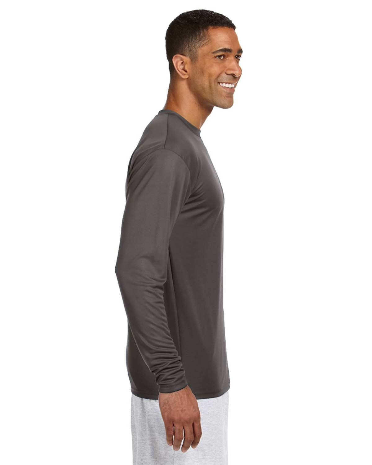 A4 Men's Cooling Performance Long Sleeve T Shirt N3165 Graphite | Jiffy