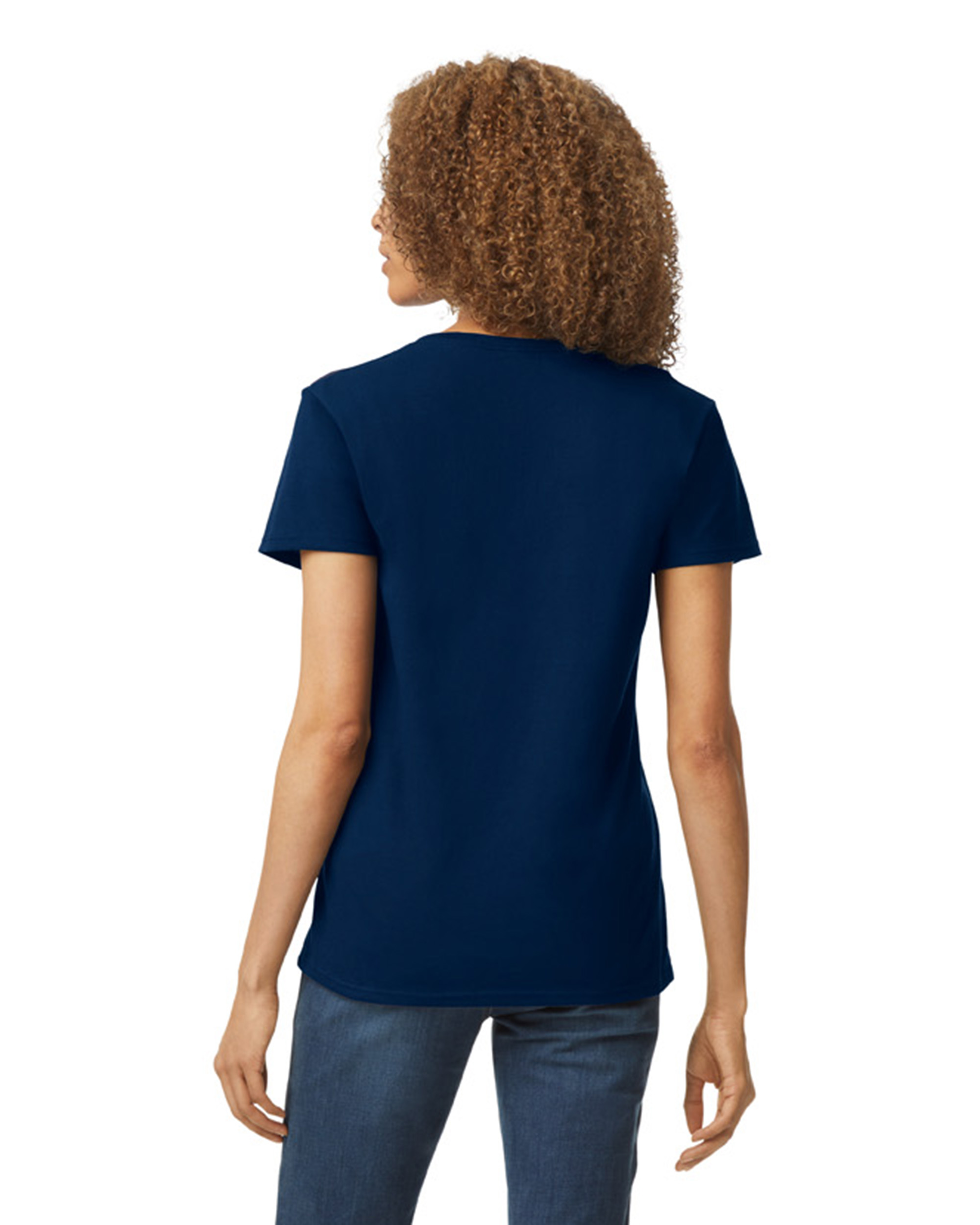 Gildan Women's Heavy Cotton™ V Neck T Shirt G500 Vl Navy | Jiffy