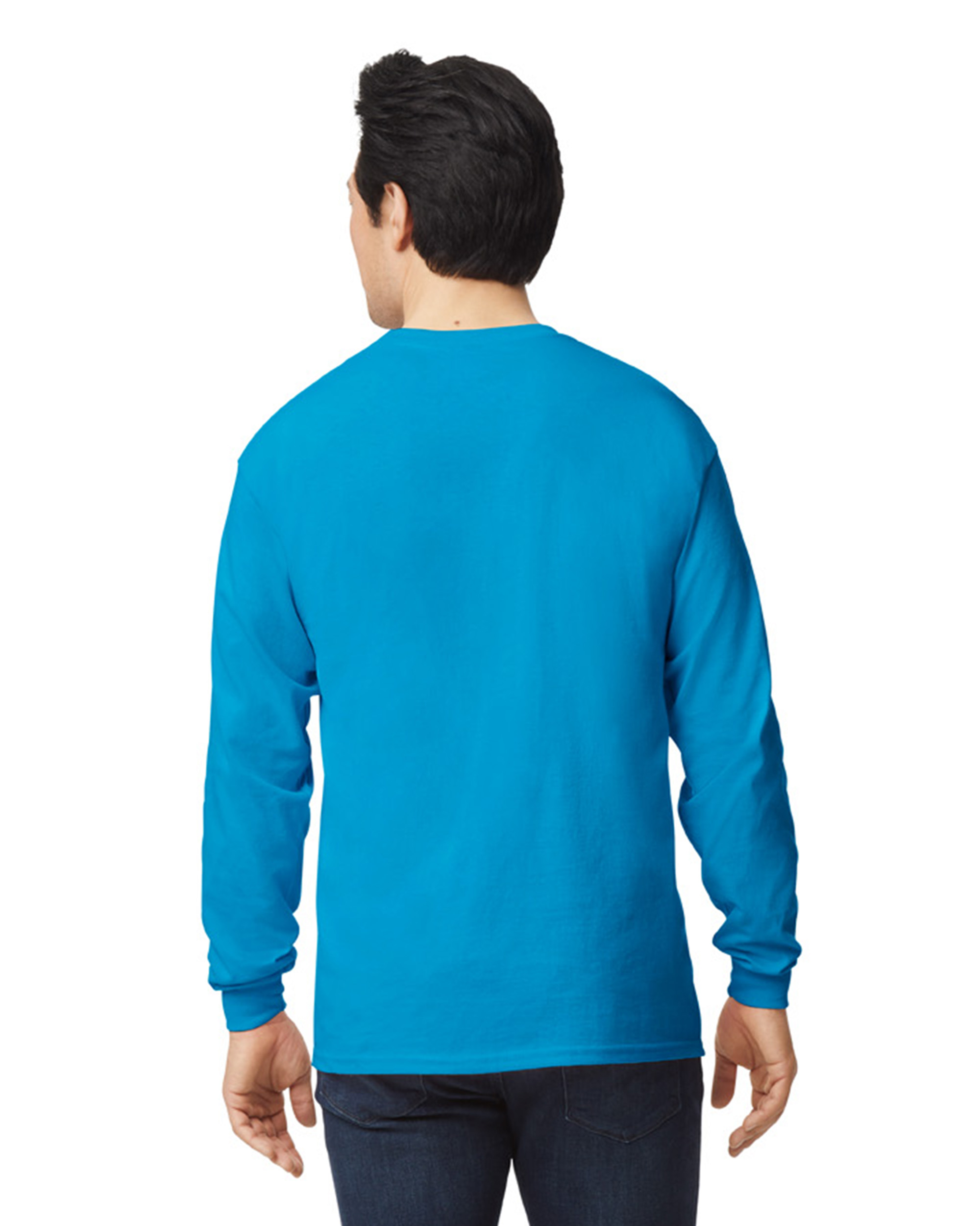 Gildan Unisex Ultra Cotton® Long Sleeve T Shirt G240 Sapphire | Jiffy