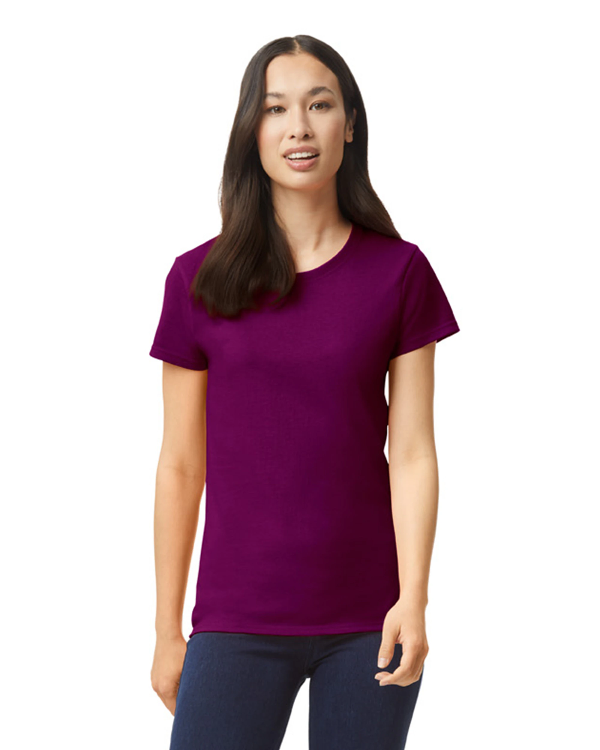 Gildan Women's Heavy Cotton™ T Shirt G500 L Maroon | Jiffy