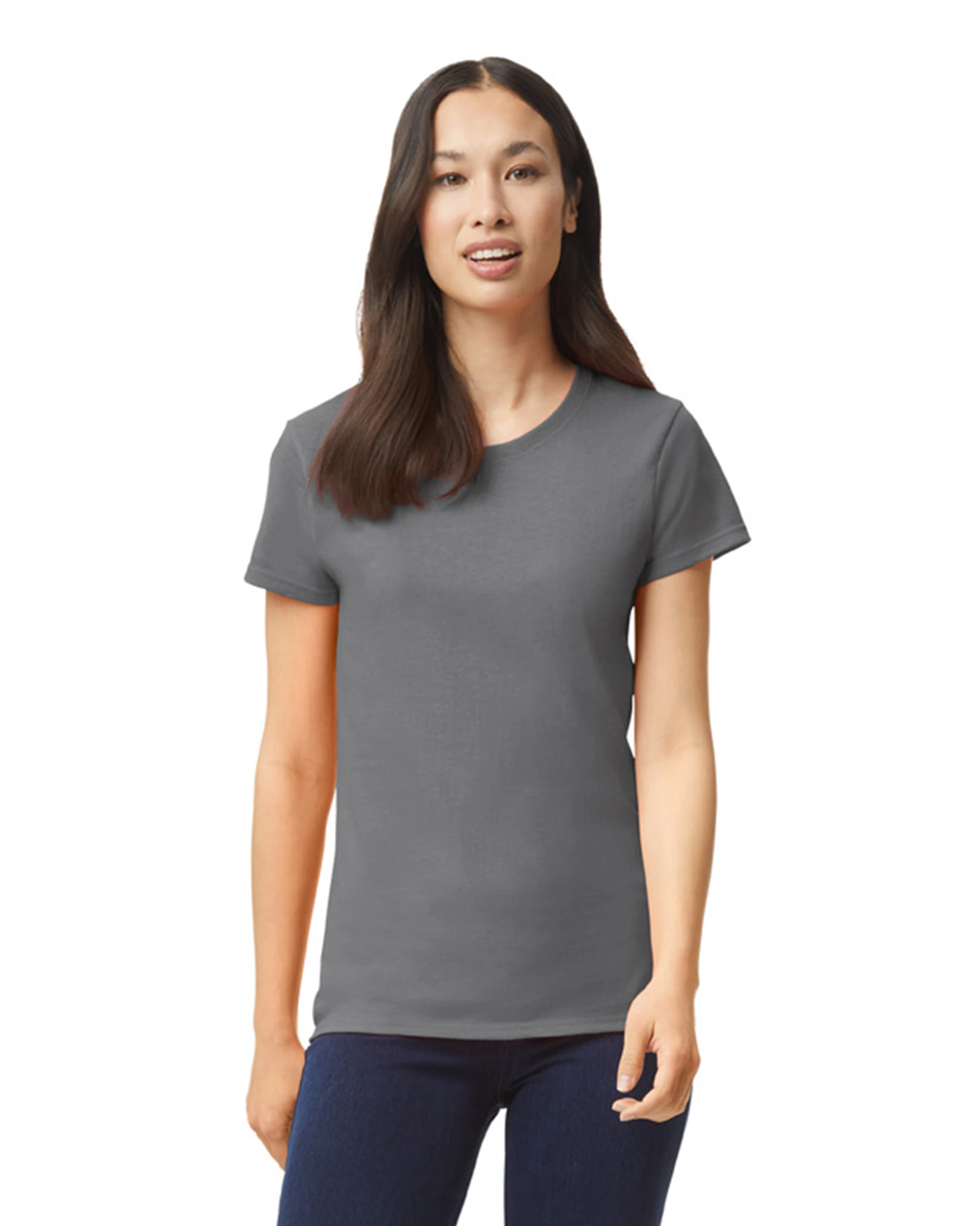Gildan Women's Heavy Cotton™ T Shirt G500 L Charcoal | Jiffy
