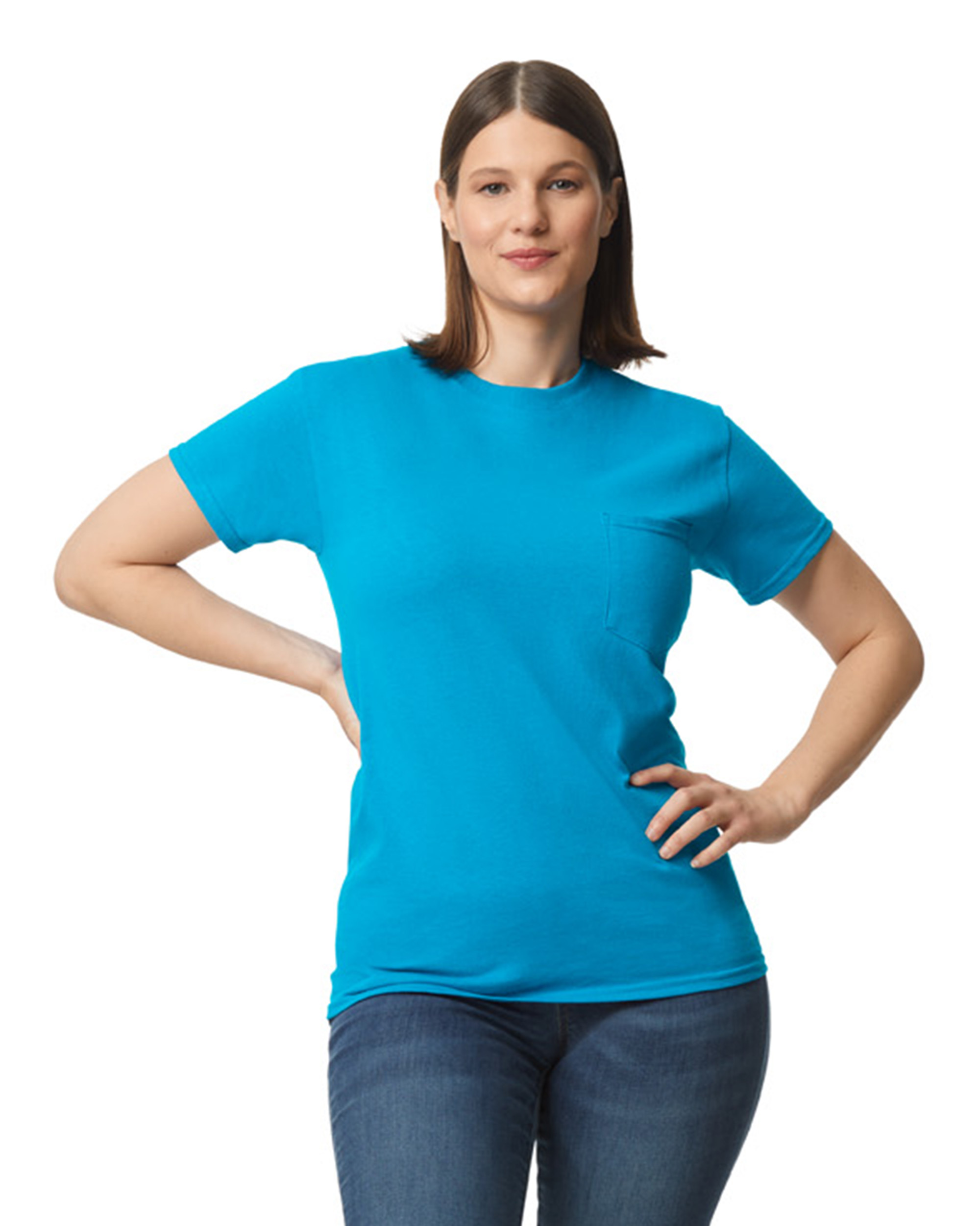 Gildan Unisex Heavy Cotton™ Pocket T Shirt G530 Sapphire | Jiffy