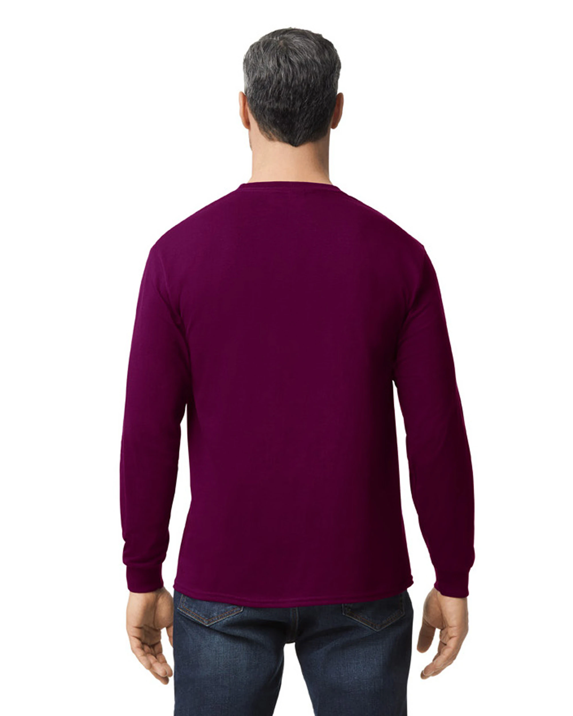 Gildan Unisex Heavy Cotton™ Long Sleeve T Shirt G540 Maroon | Jiffy