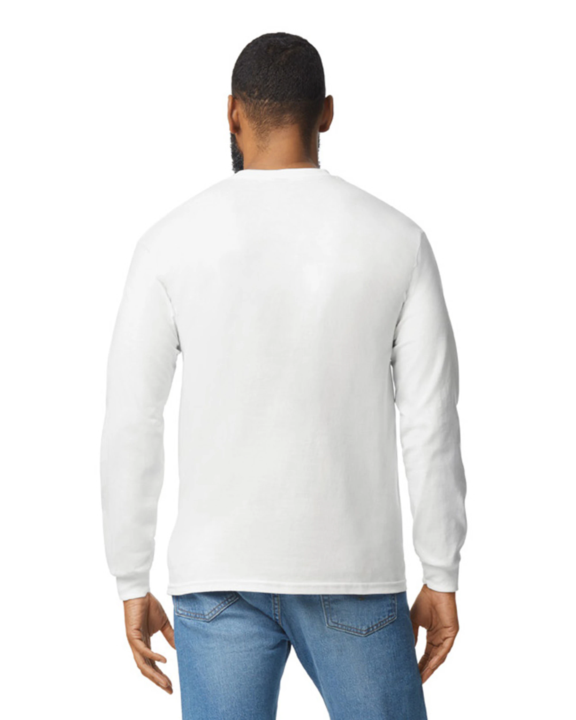 Gildan Unisex Heavy Cotton™ Long Sleeve T Shirt G540 White | Jiffy