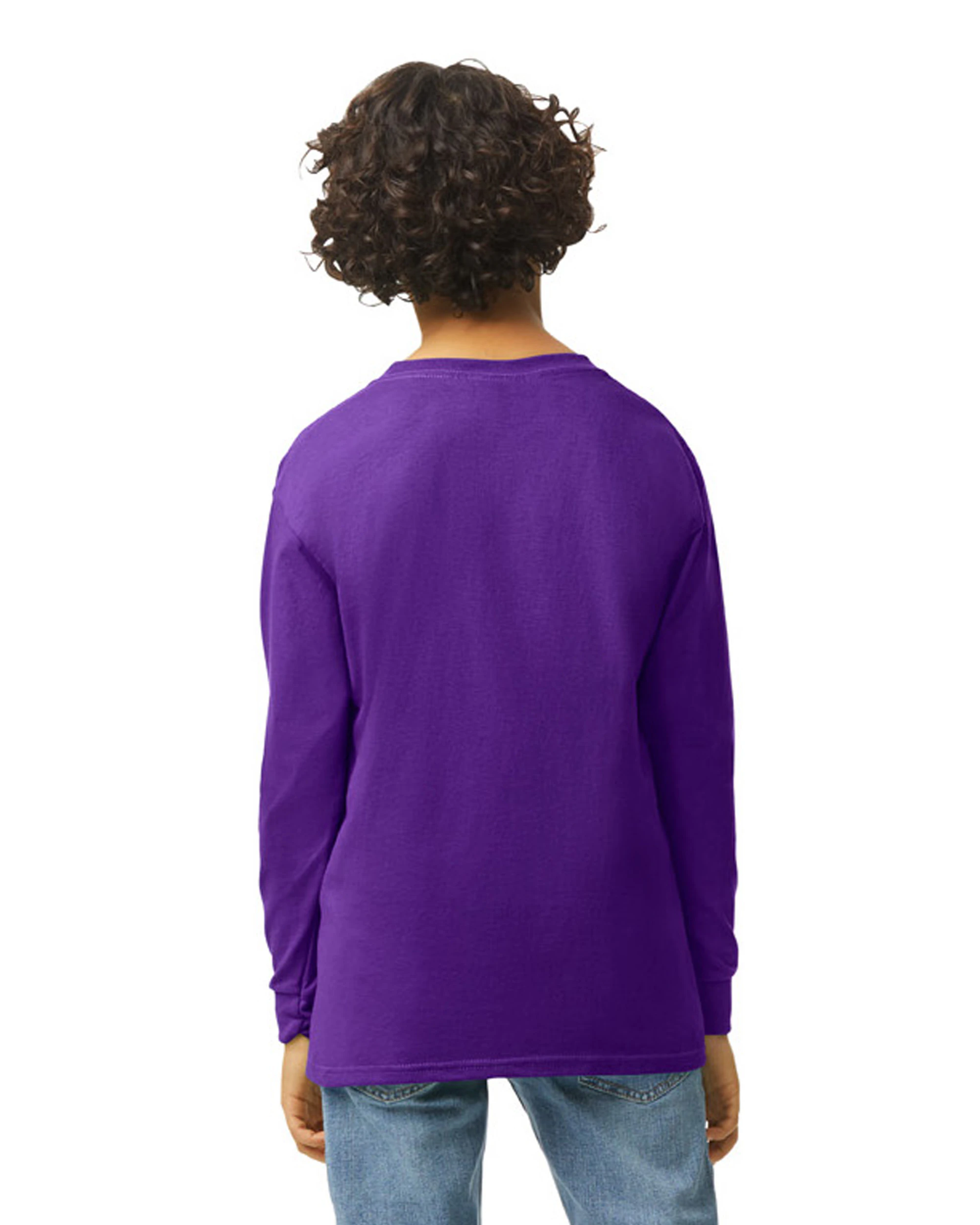Gildan Youth Heavy Cotton™ Long Sleeve T Shirt G540 B Purple | Jiffy