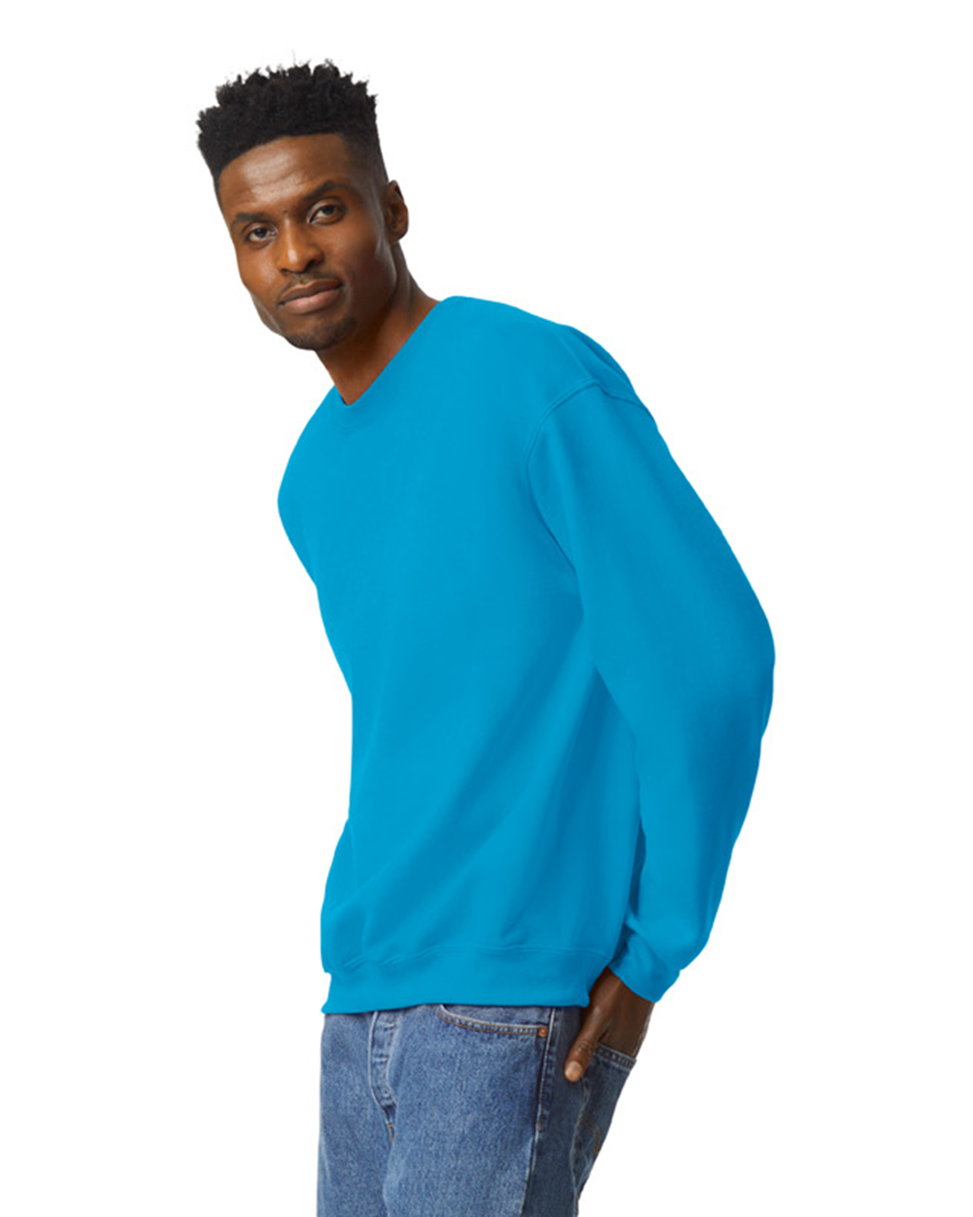 Gildan Unisex Heavy Blend™ 50/50 Fleece Crew G180 Sapphire | Jiffy