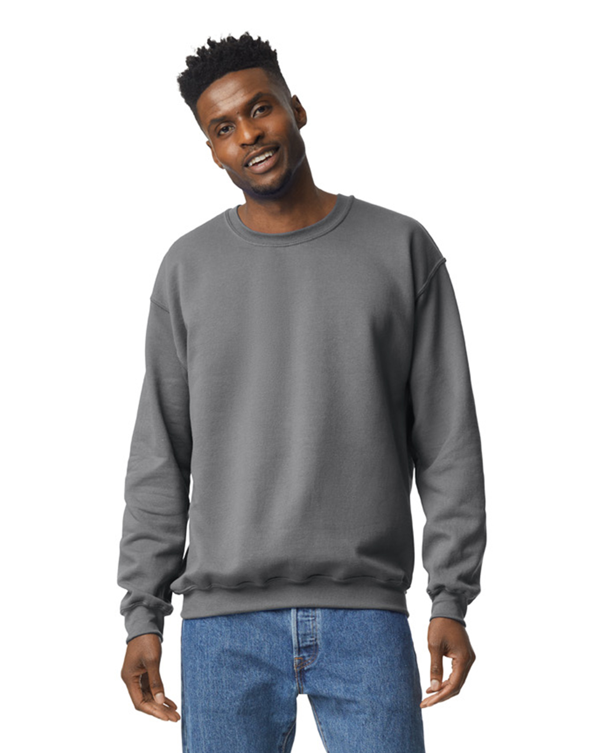 Gildan Unisex Heavy Blend™ 50/50 Fleece Crew G180 Charcoal | Jiffy