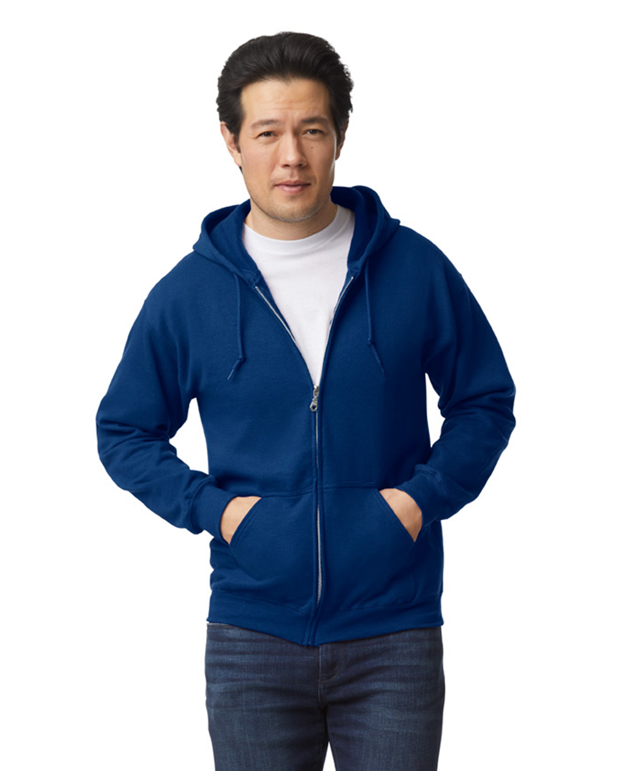 Gildan Unisex Heavy Blend™ 50/50 Full Zip Hoodie G186 Navy | Jiffy