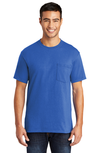 Port & Company Unisex Core Blend Pocket Tee Pc55 P Royal | Jiffy