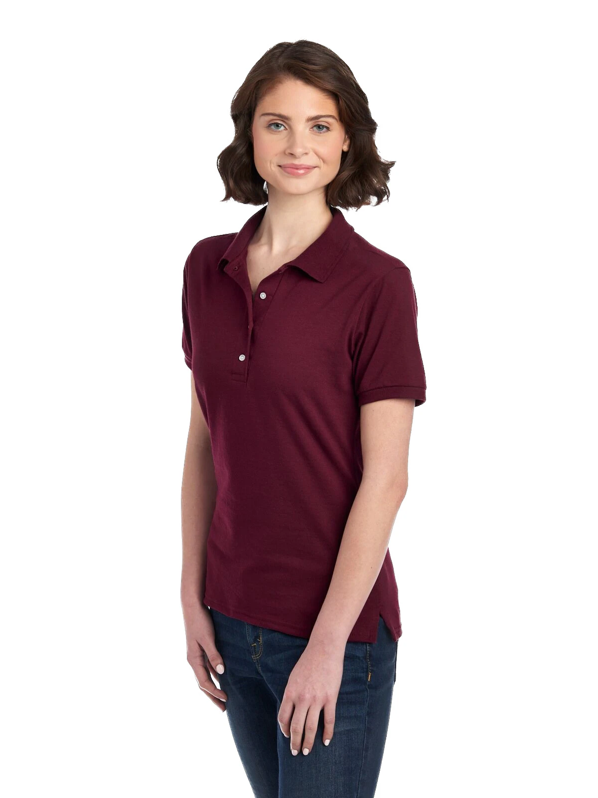 Jerzees Women's Spot Shield™ Jersey Polo 437 W Maroon | Jiffy