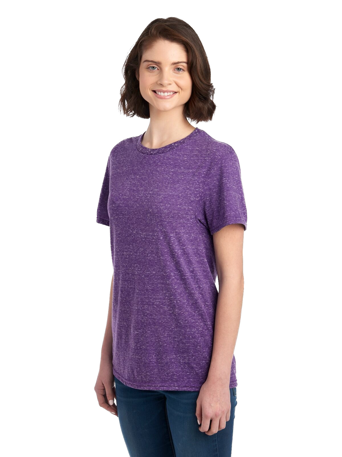 Jerzees Unisex Snow Heather T Shirt 88 Mr Purple | Jiffy