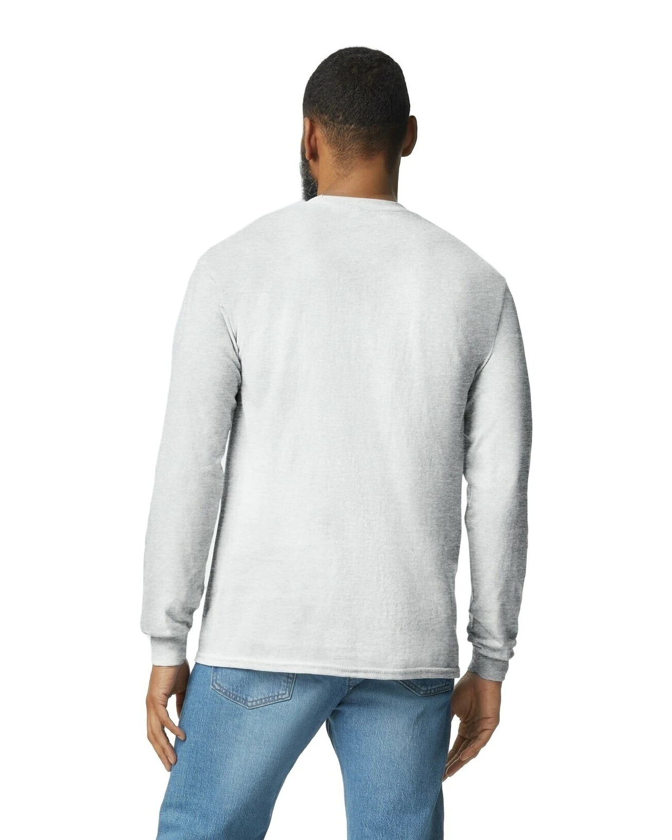 Gildan Unisex Heavy Cotton™ Long Sleeve T Shirt G540 Ash | Jiffy