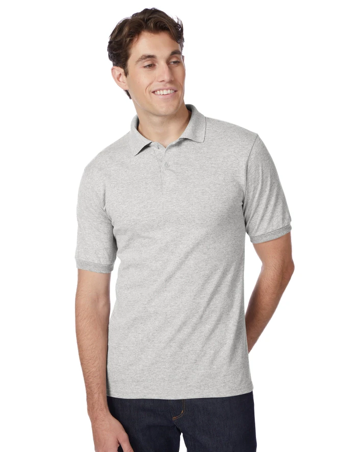 Hanes 50/50 Eco Smart® Jersey Knit Polo 054 Ash | Jiffy