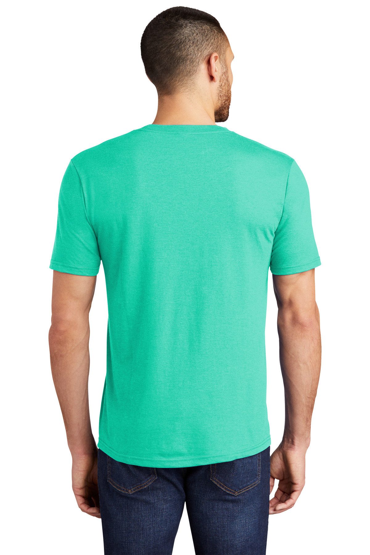 District Unisex Perfect Tri Tee Dm130 Aqua Hthr | Jiffy