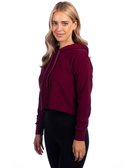 Next Level Women's Cropped Pullover Hoodie 9384 Maroon | Jiffy