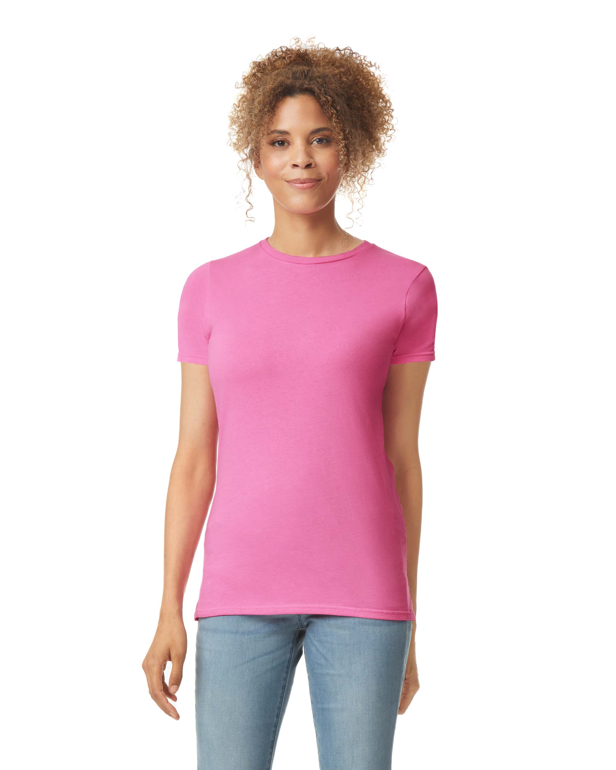 Gildan Women's Softstyle® Fitted T Shirt G640 L Azalea | Jiffy