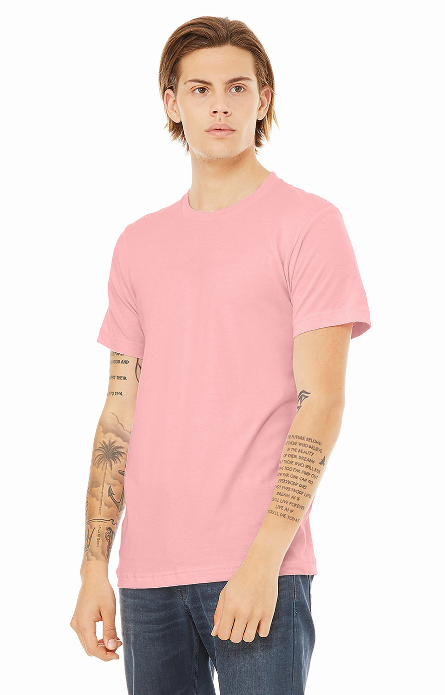 Bella Canvas Unisex Jersey T Shirt 3001 C Pink | Jiffy