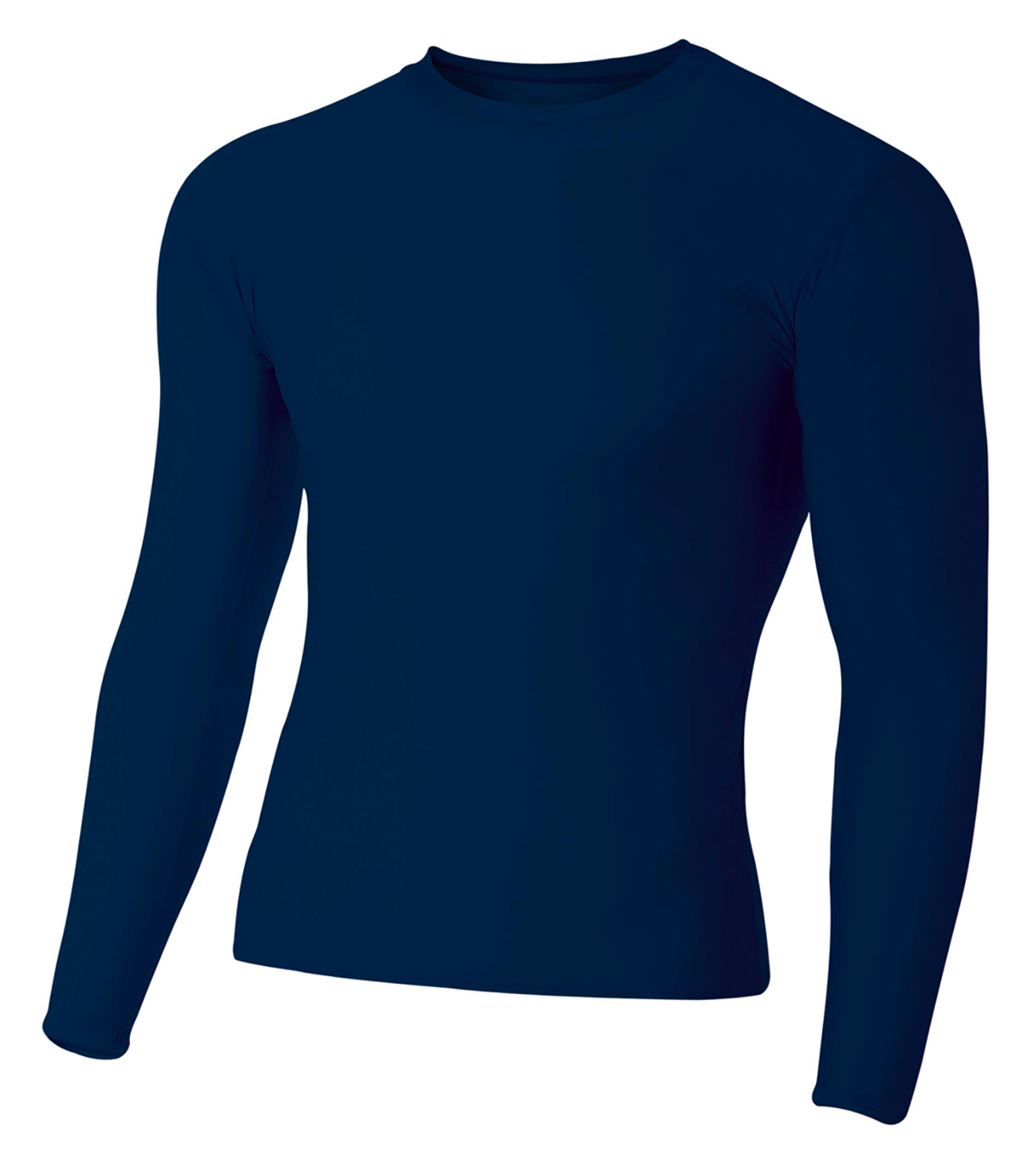 A4 Unisex Polyester Spandex Long Sleeve Compression T Shirt N3133 Navy ...