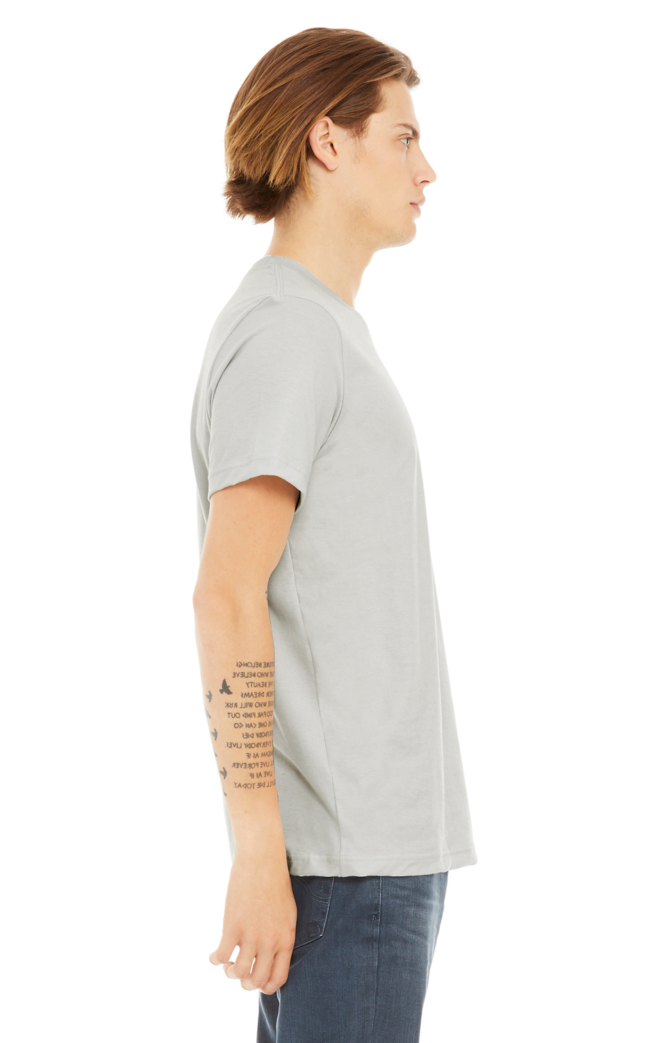 Custom T-Shirts Silver - Bella + Canvas 3001C | Jiffy Custom Print