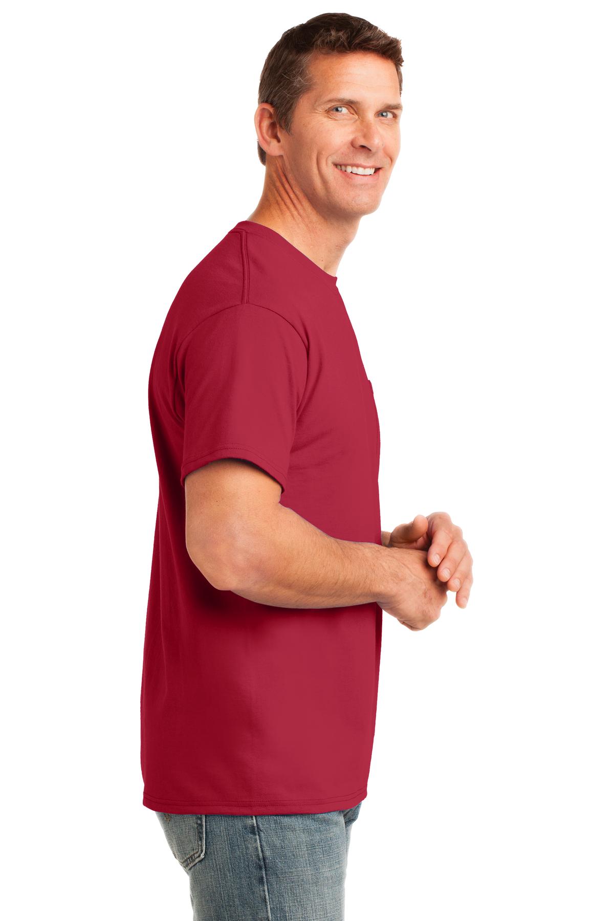 Port & Company Unisex Core Cotton Pocket Tee Pc54 P Red | Jiffy