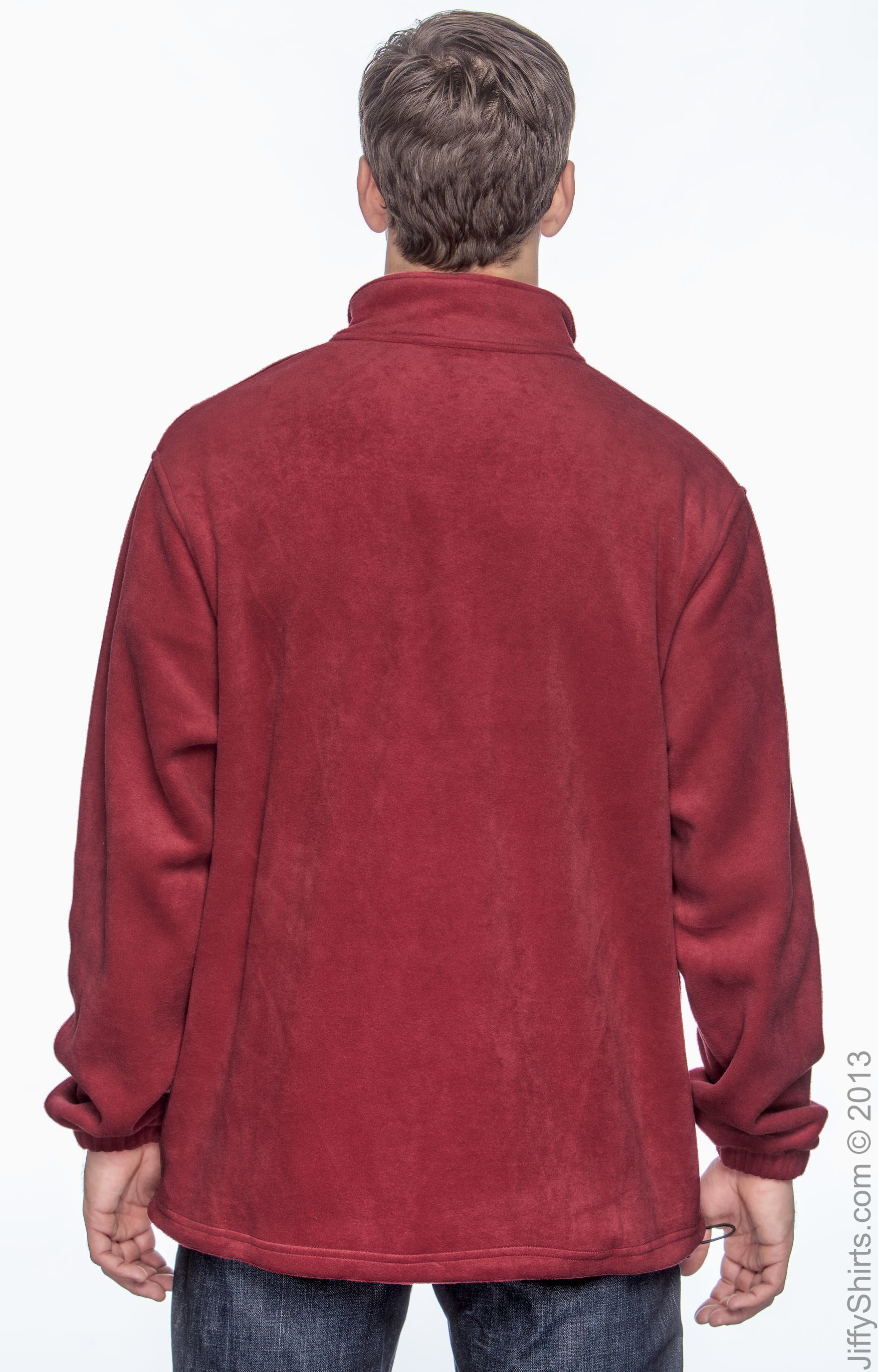 Harriton Unisex Quarter Zip Fleece Pullover M980 Red | Jiffy