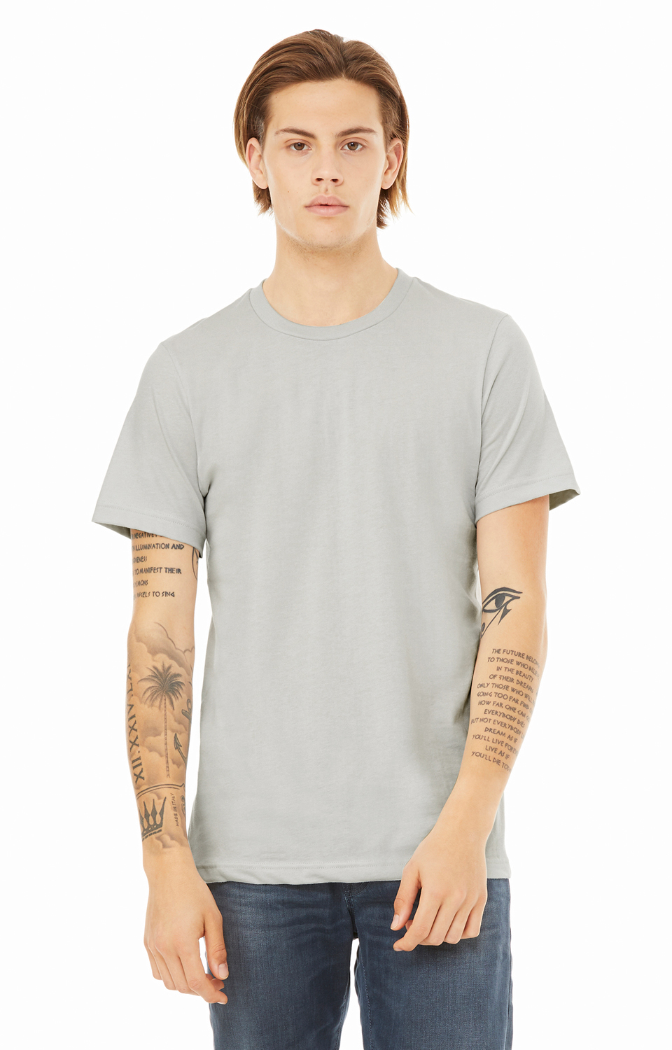 Bella Canvas Unisex Jersey T Shirt 3001 C Silver | Jiffy