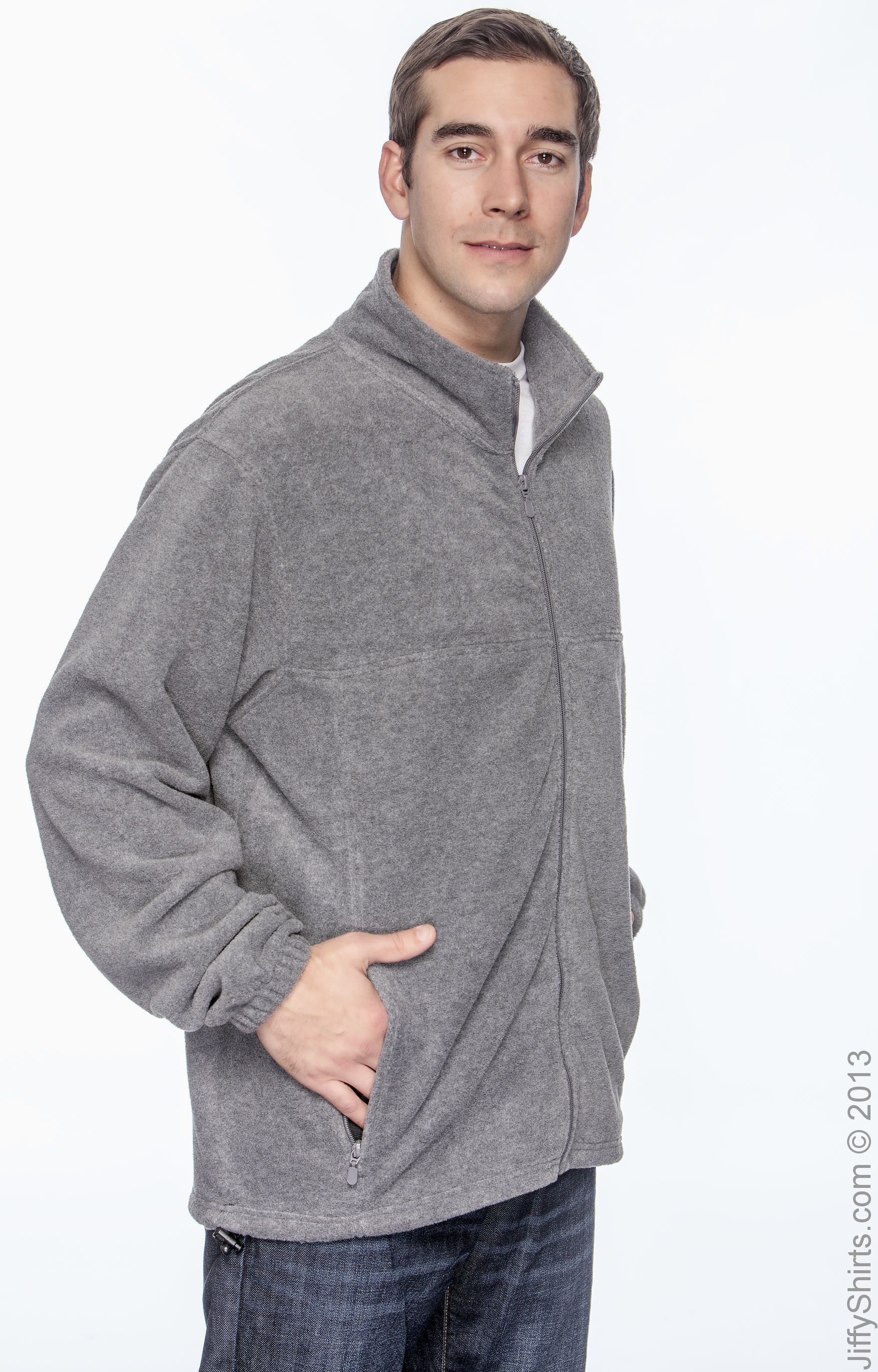 Harriton Men's Full Zip Fleece M990 Charcoal | Jiffy
