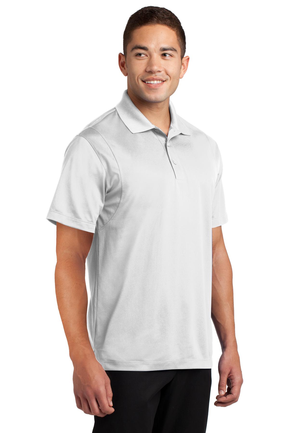 Sport Tek Men's Micropique Sport Wick Polo St650 White | Jiffy