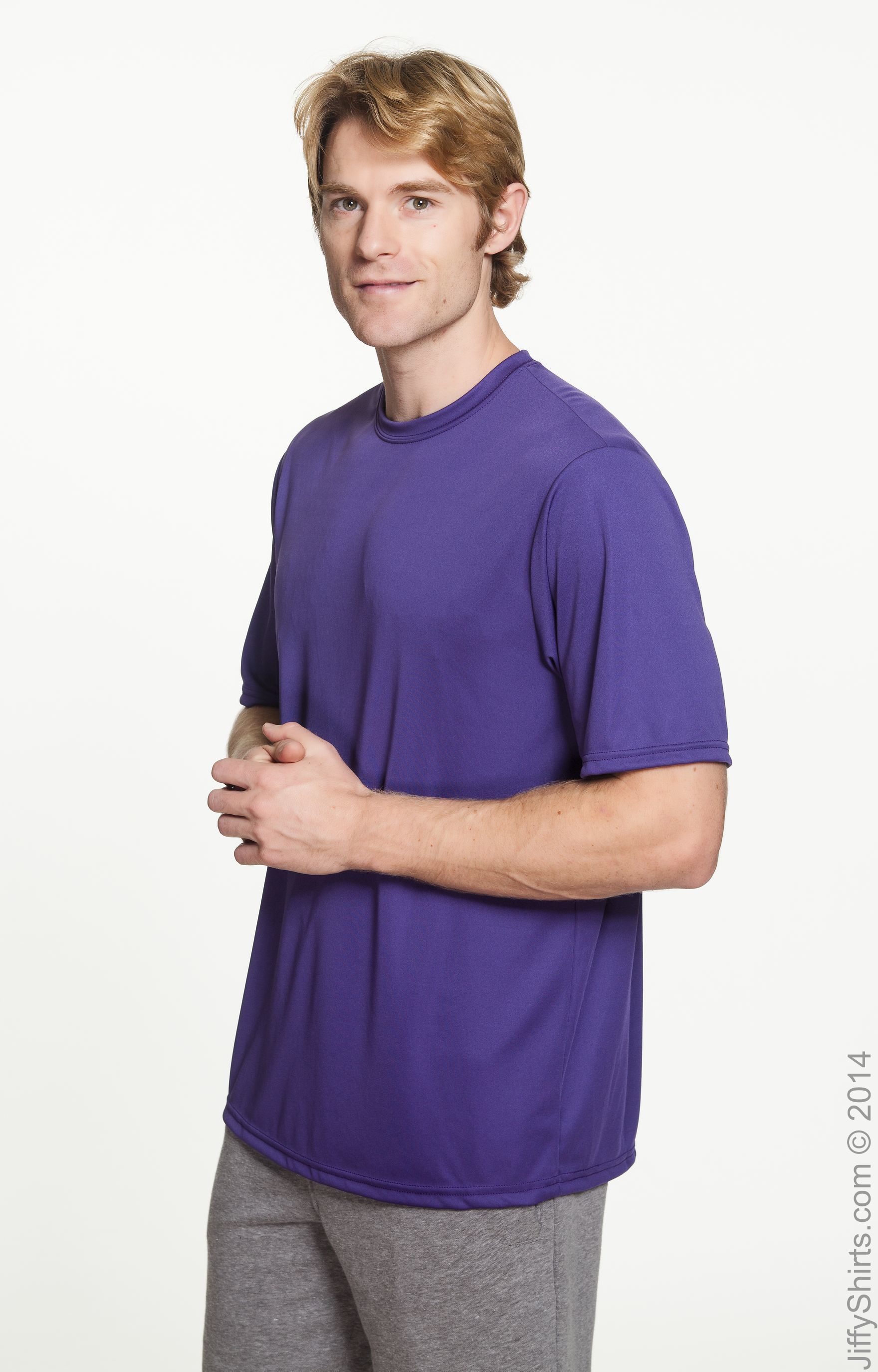 A4 Men's Cooling Performance T Shirt N3142 Purple | Jiffy