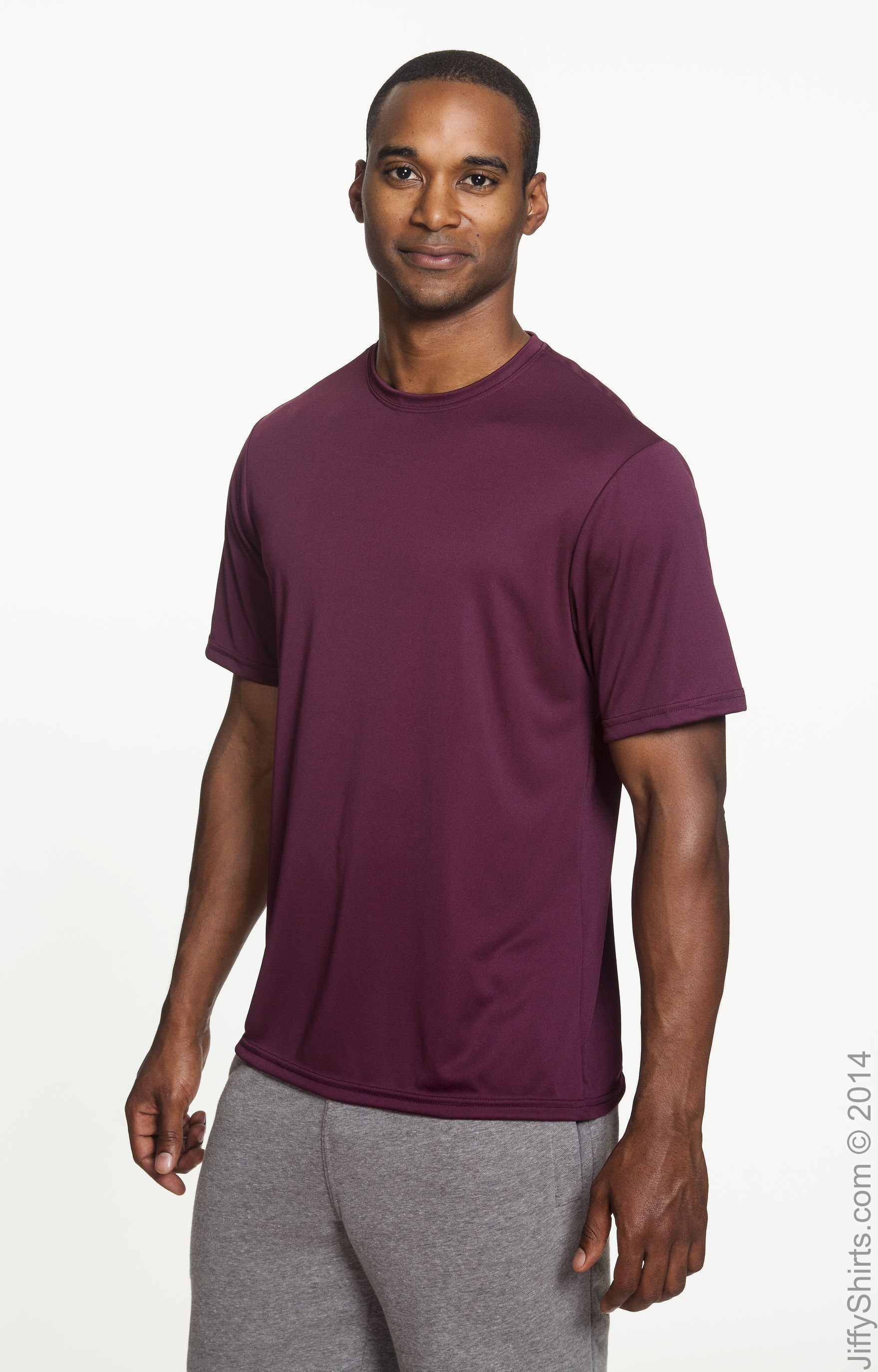 A4 Men's Cooling Performance T Shirt N3142 Maroon | Jiffy