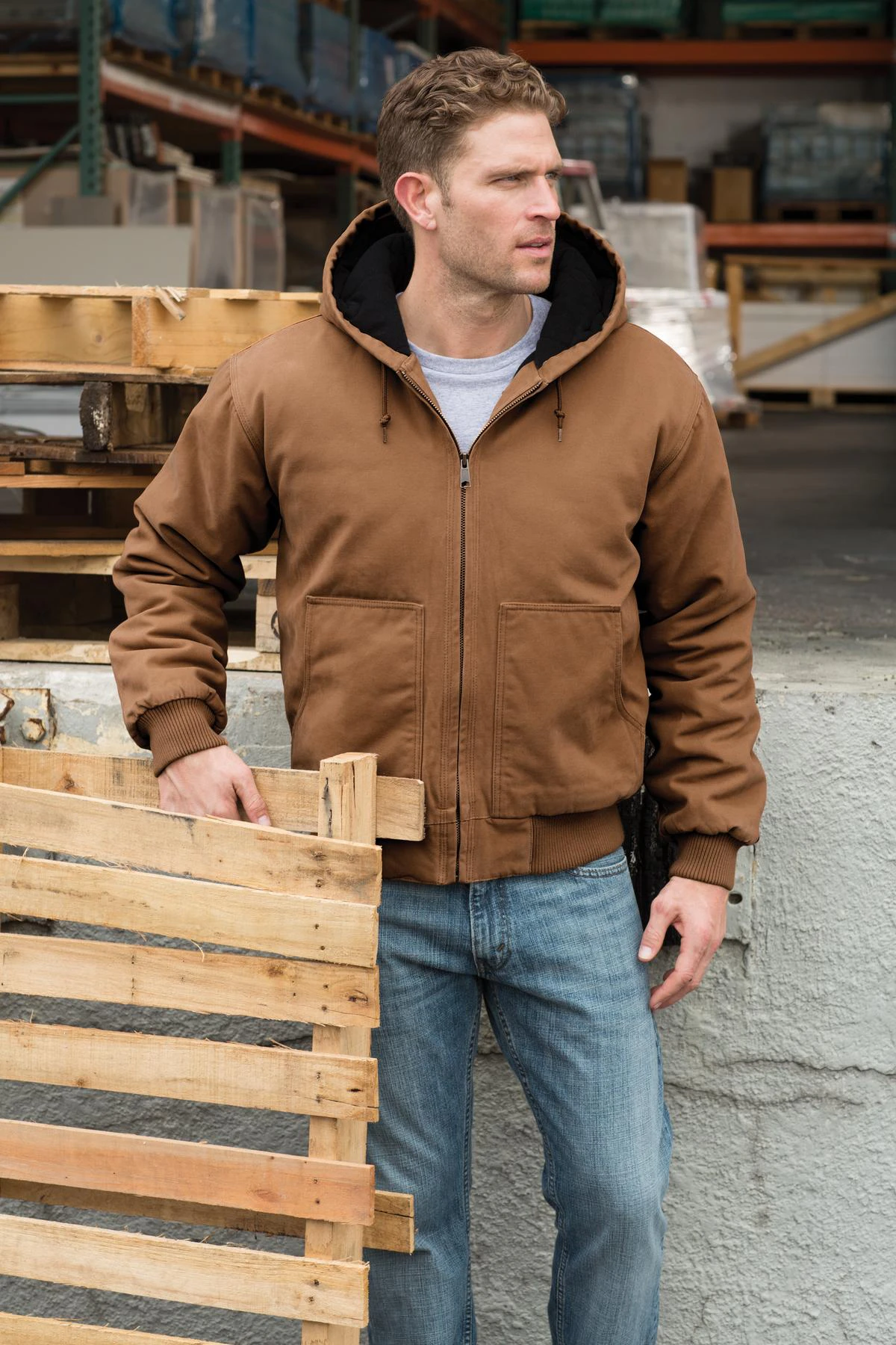 Corner Stone Washed Duck Cloth Insulated Hooded Work Jacket Csj41 Black ...