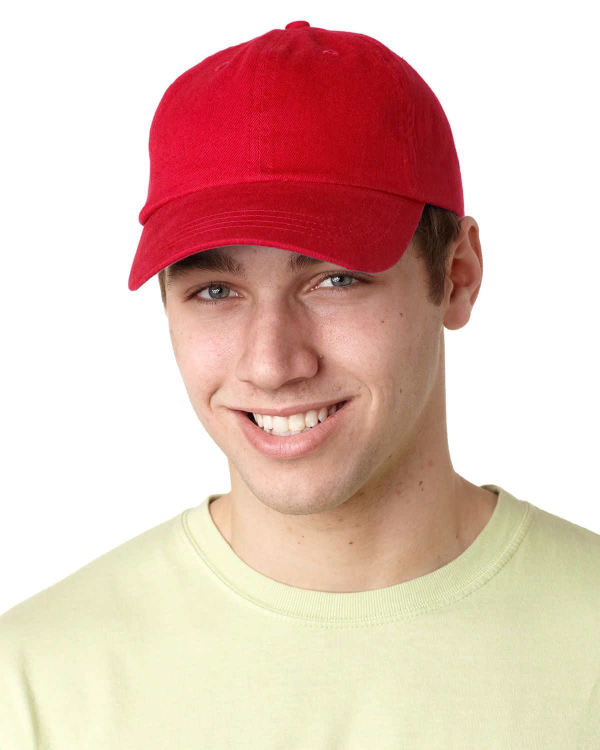 Adams Brushed Cotton Six Panel Twill Cap Aceb101 Red | Jiffy