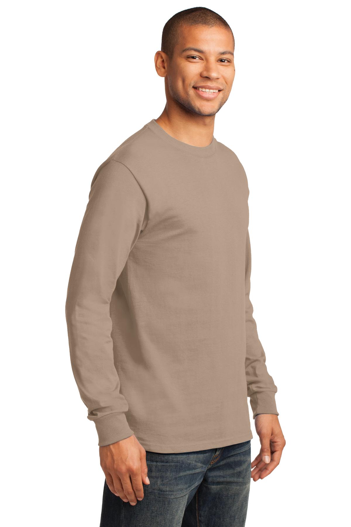 Port & Company Unisex Long Sleeve Essential Tee Pc61 Ls Sand | Jiffy