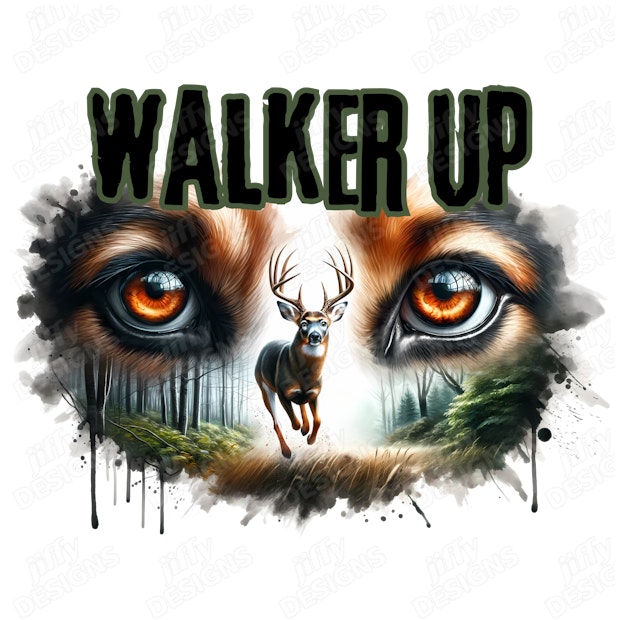'Walker Up' Intense Wildlife Eyes with Deer Silhouette in Forest ...