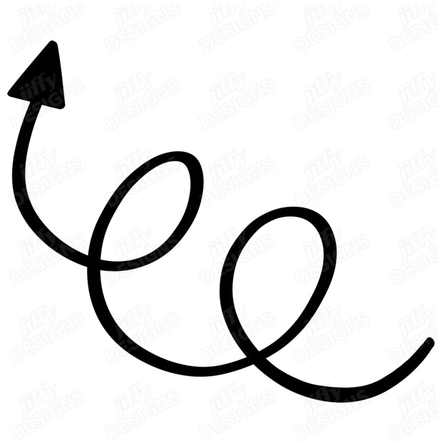 Curvy Arrow Motif with Playful Swirls and Upward Direction | Jiffy Designs