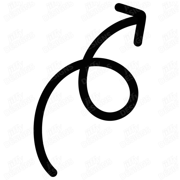 Curved Arrow Symbol with Elegant Swooping Line and Pointed Tip | Jiffy ...
