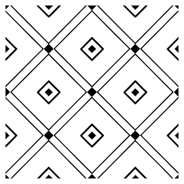 Geometric Monochrome Tiled Pattern with Intersecting Lines and Shapes ...