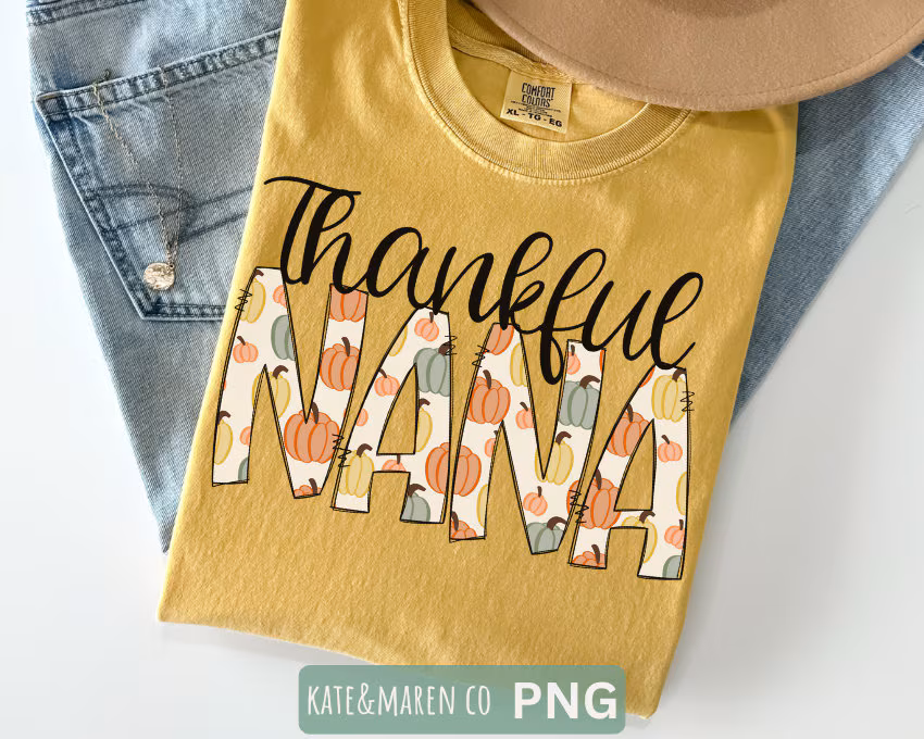 Thankful nana png, nana fall png, nana pumpkin sublimation | Jiffy Designs