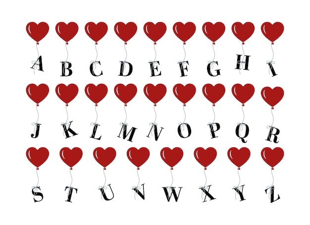 Whimsical Heart-Shaped Alphabet: A Playful Typographic Display | Jiffy ...