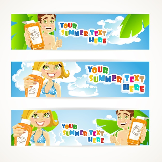 Vibrant Summer-Themed Collection of Diverse Character Illustrations ...
