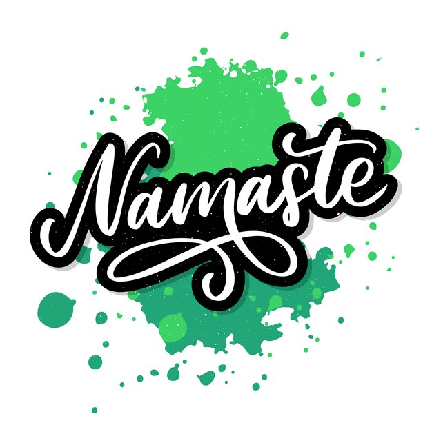 Vibrant Namaste: A Calligraphic Greeting Amidst Splashes of Green ...