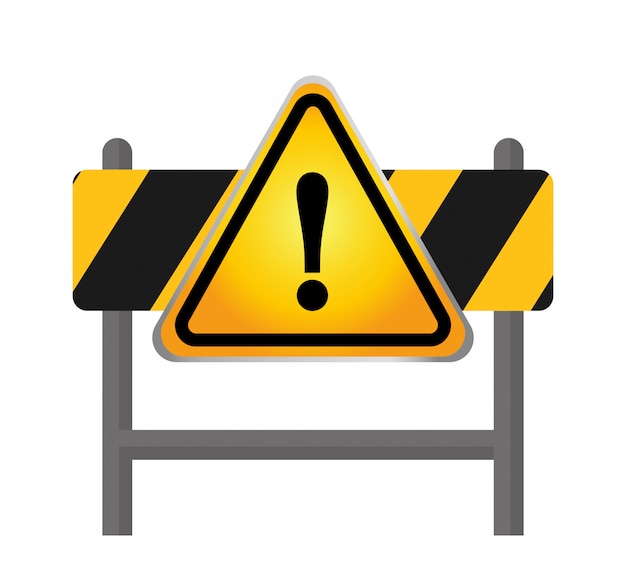 Warning Sign with Exclamation Point on Roadside Barrier | Jiffy Designs