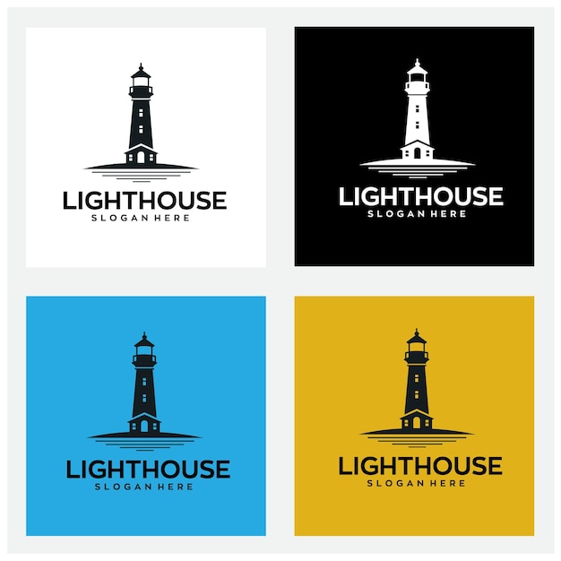 Versatile Lighthouse Emblem Collection with Vibrant Color Schemes ...