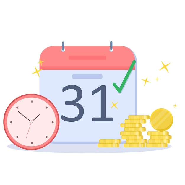 Deadline Day: Ticking Clock, Calendar, and Coins | Jiffy Designs