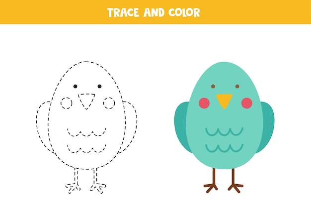Cute Chick Illustration for Tracing and Coloring Activities | Jiffy Designs