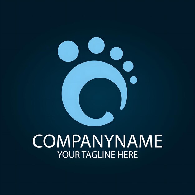 Elegant Footprint Logo with Minimalist Blue Spheres | Jiffy Designs