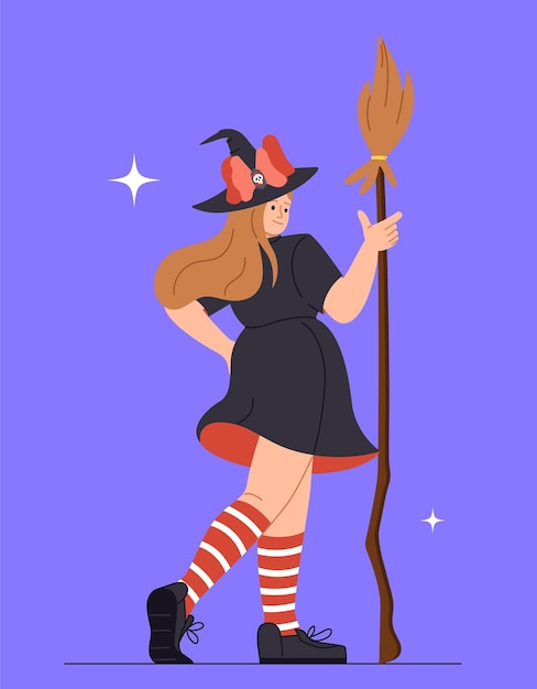 Enchanting Witch Holding Glowing Wand in Vibrant Illustration | Jiffy ...