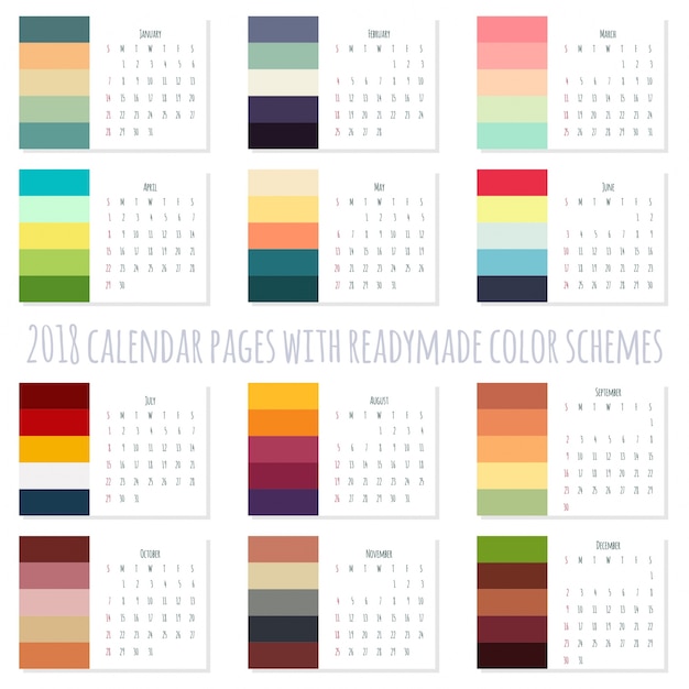 Vibrant 2019 Calendar with Curated Color Palettes | Jiffy Designs