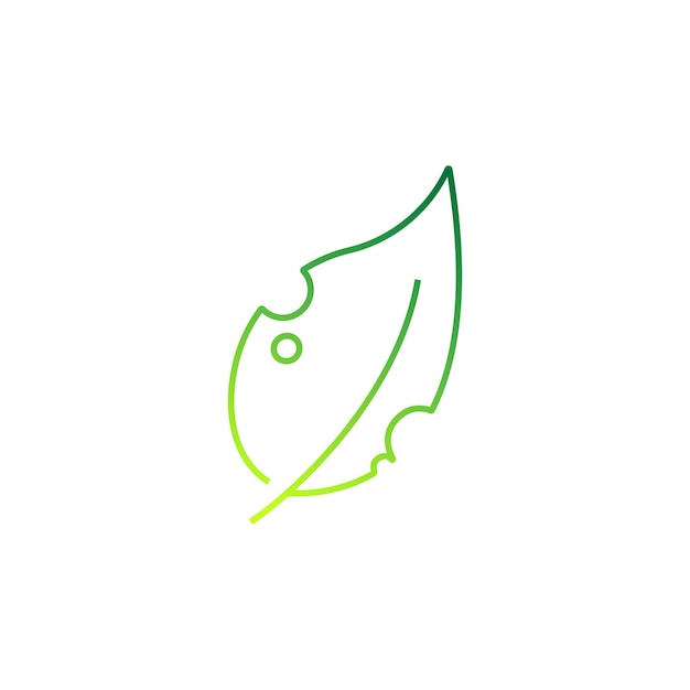 Vibrant Green Leaf Outline with Playful Flourish | Jiffy Designs