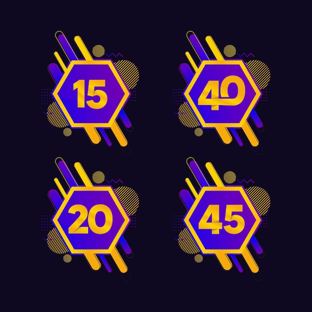 Vibrant Hexagon Number Icons for Versatile Design Needs | Jiffy Designs